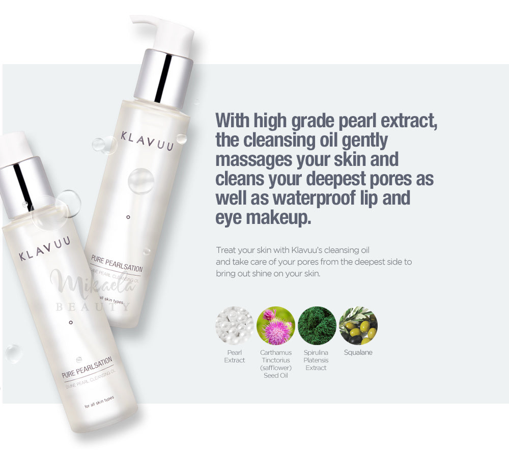 KLAVUU Pearlsation Divine Pearl Cleansing Oil | Korean Skincare Canada ...